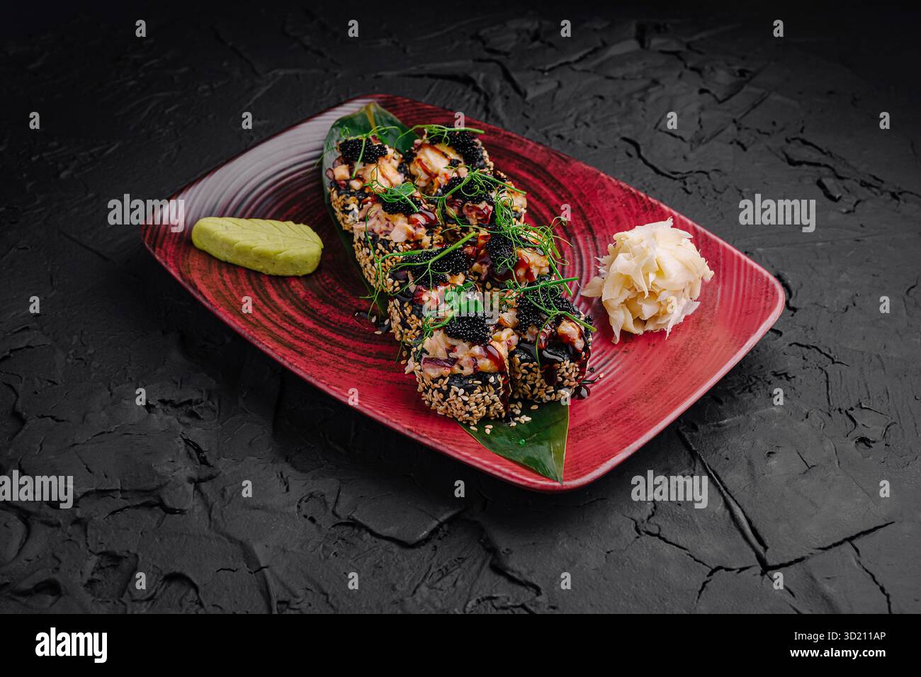 Colorful sushi roll topped hi-res stock photography and images - Alamy