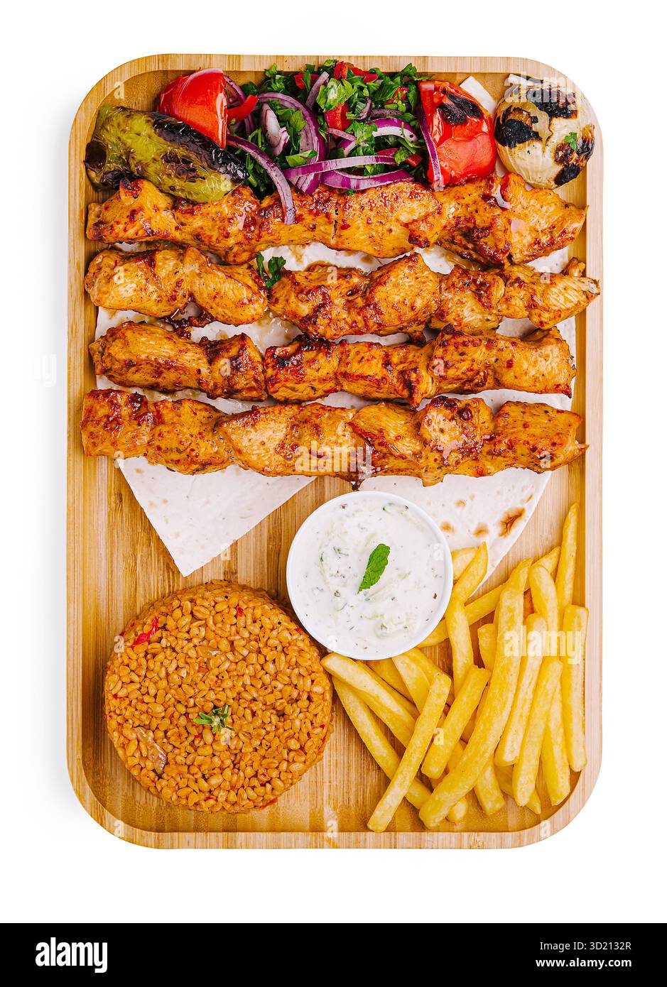 Grilled chicken platter features Cut Out Stock Images & Pictures - Alamy