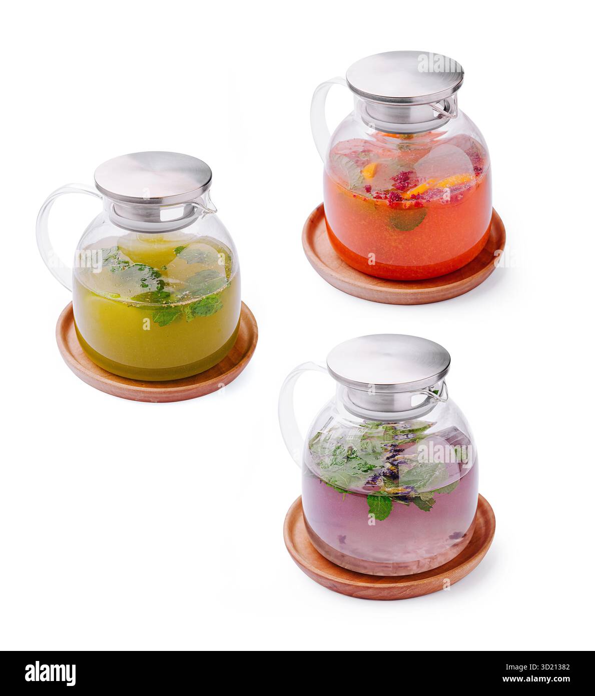 Three colorful beverages display Cut Out Stock Images & Pictures - Alamy