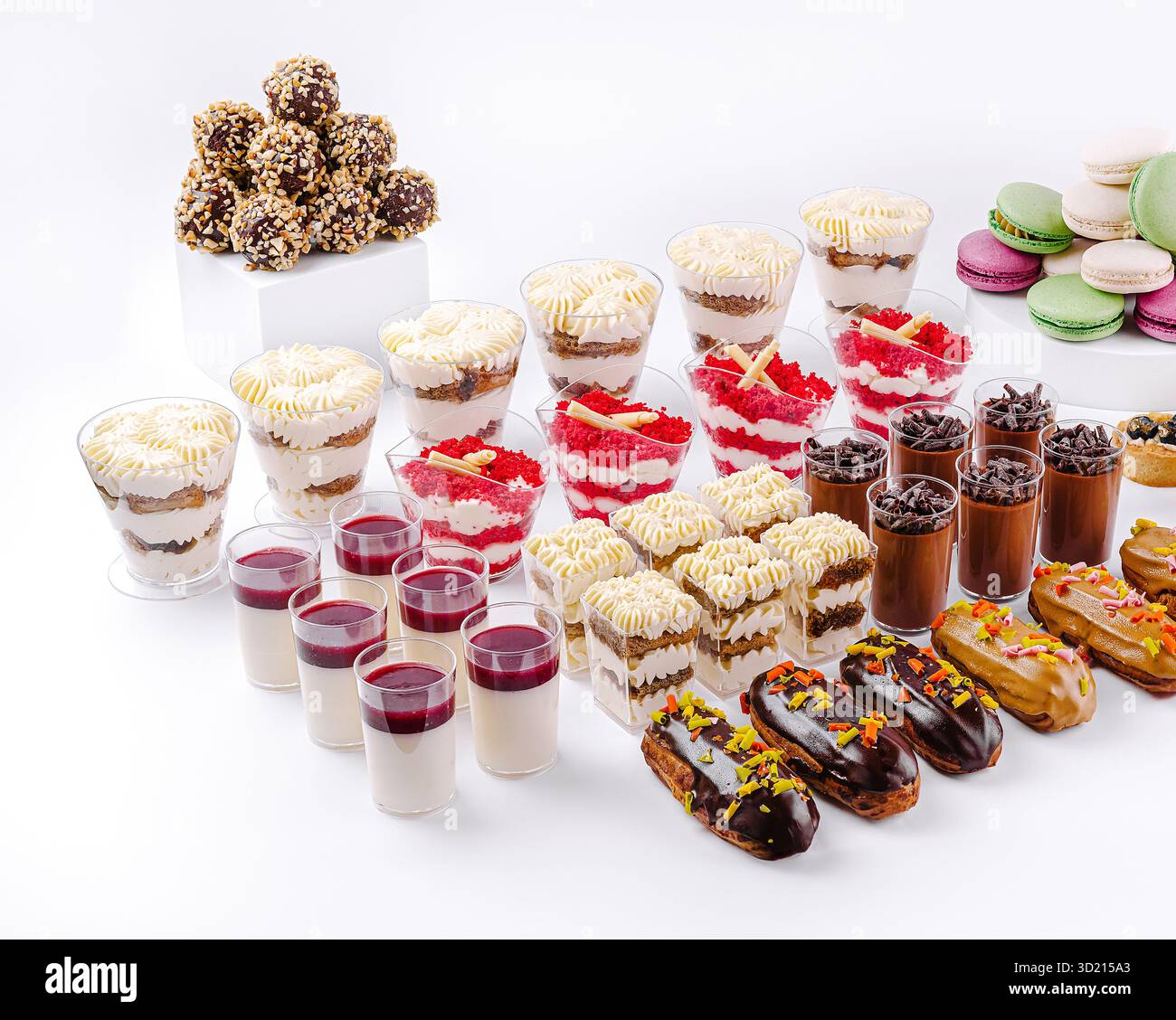 A colorful array of desserts showcases an assortment of sweet treats ...