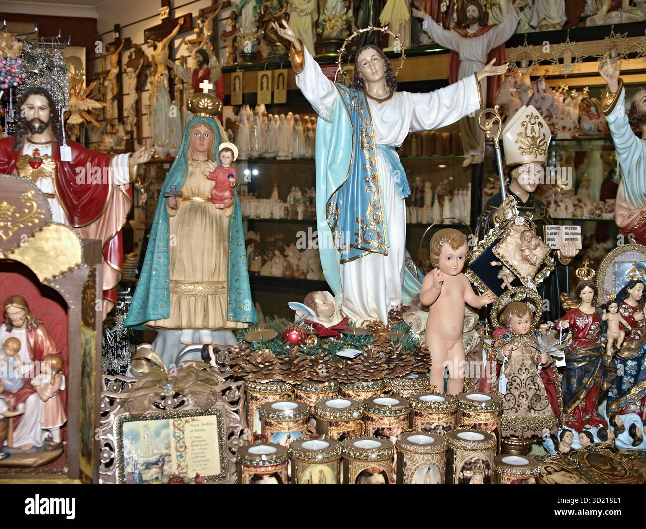 Religious statues depicting Jesus Christ, Virgin Mary and Saint John of ...