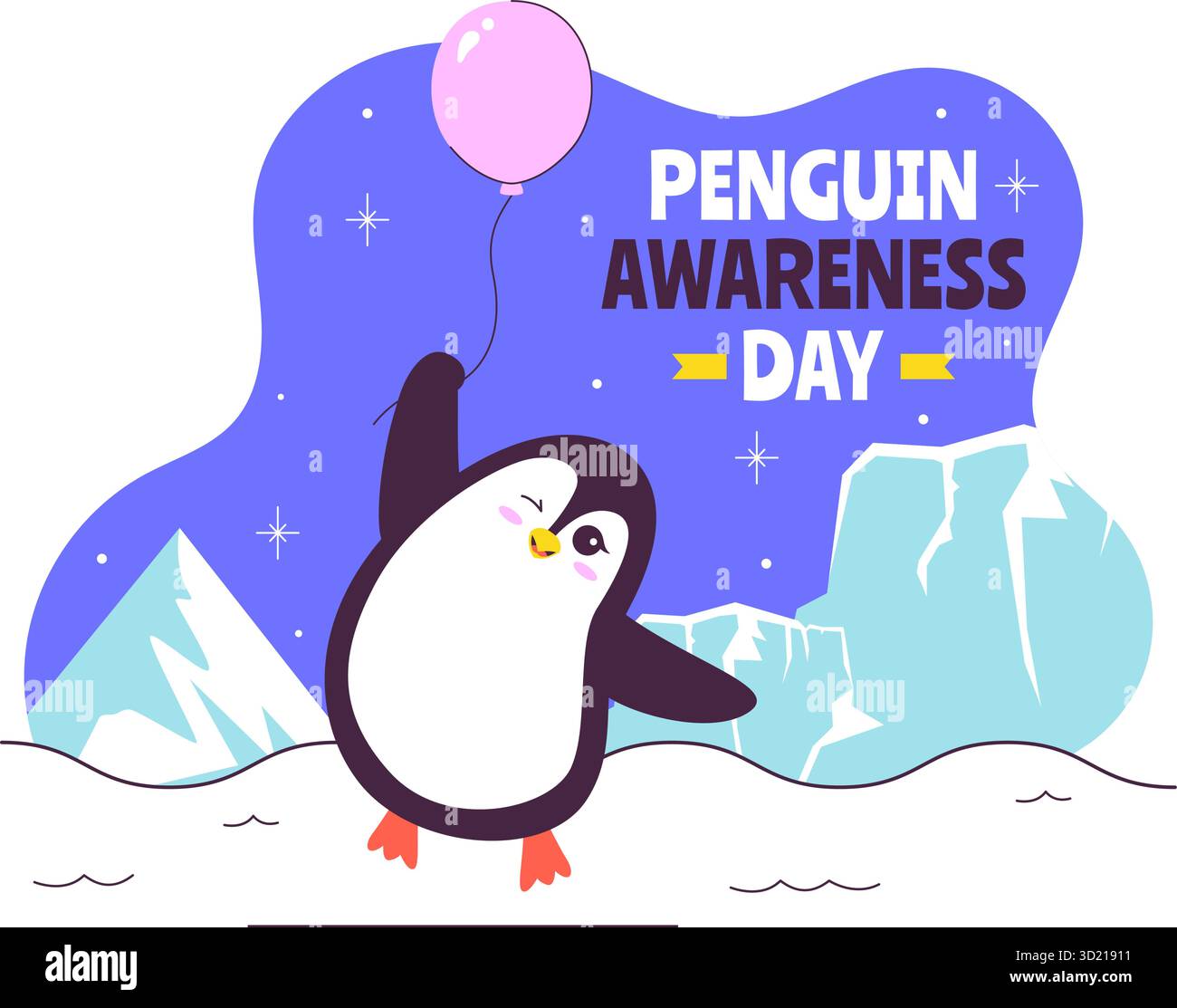 Penguin Awareness Day Vector Illustration on January 20, Featuring ...