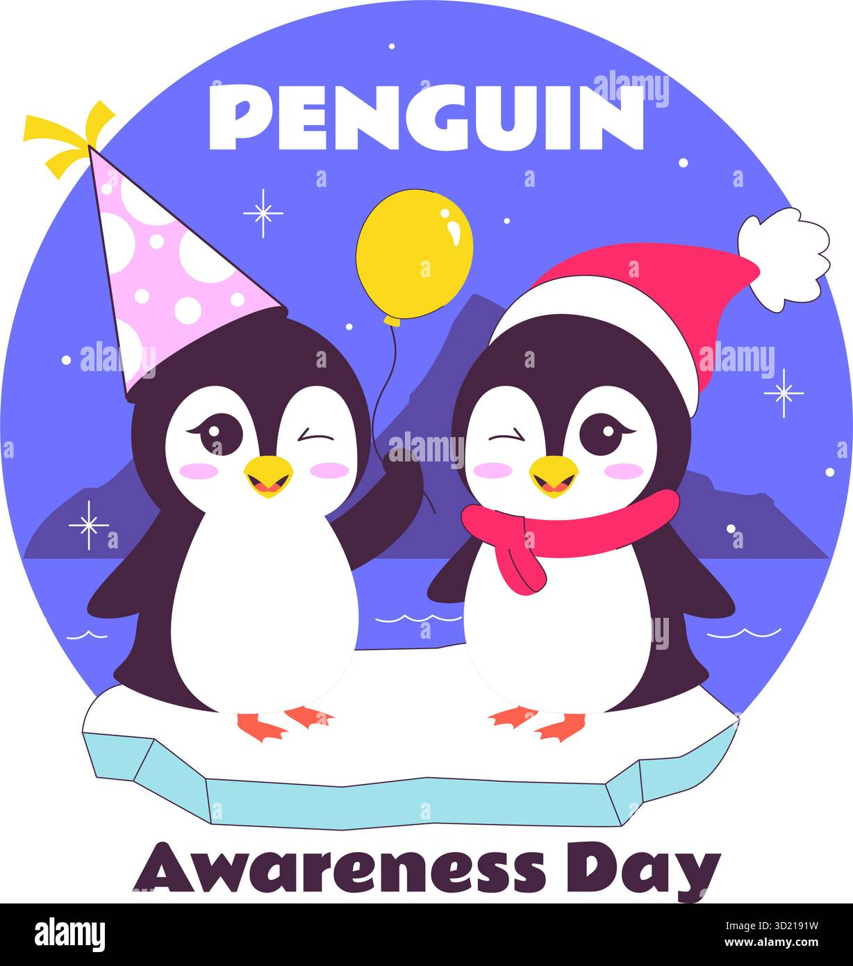 Penguin Awareness Day Vector Illustration on January 20, Featuring ...