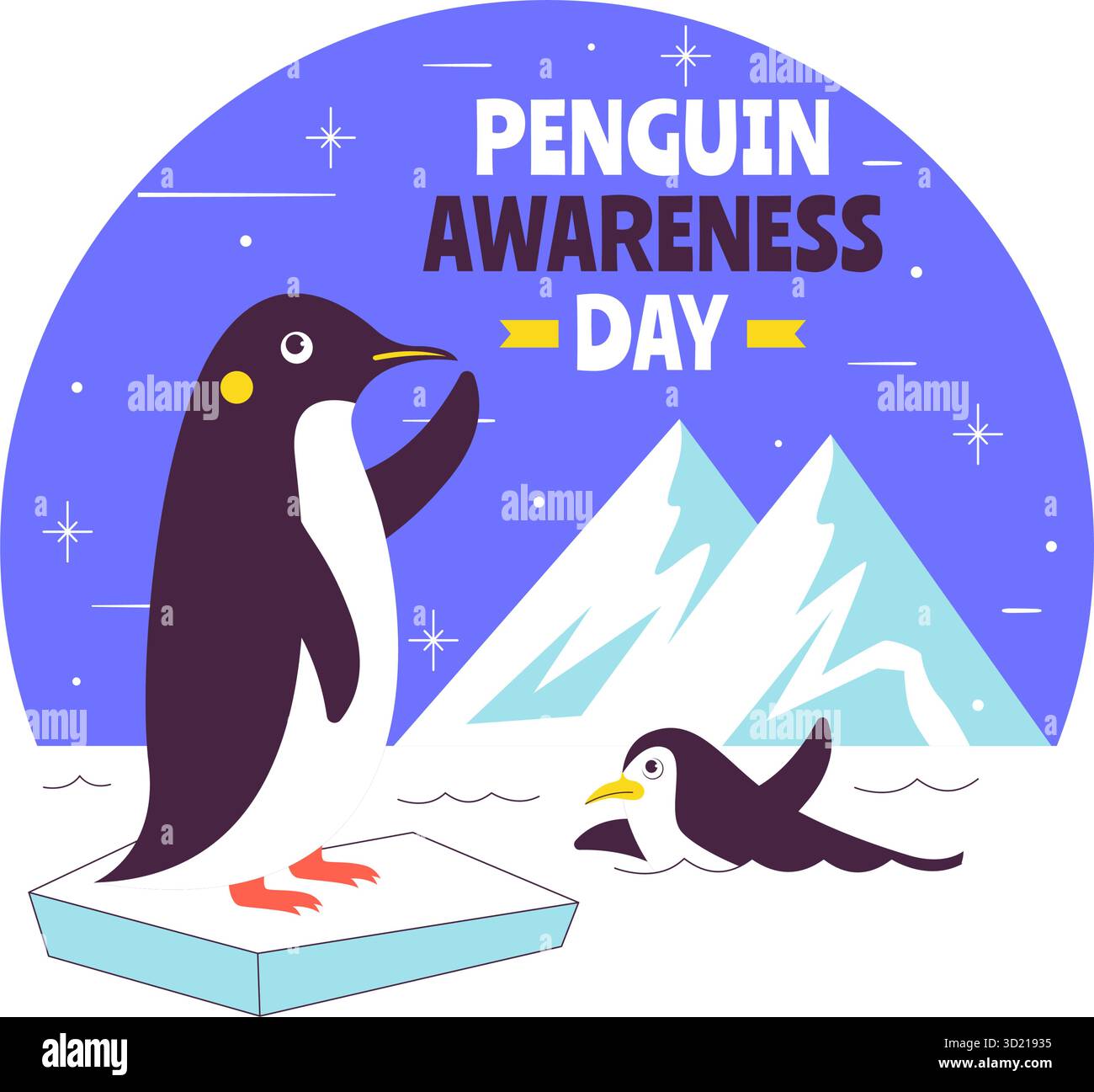 Penguin Awareness Day Vector Illustration on January 20, Featuring ...
