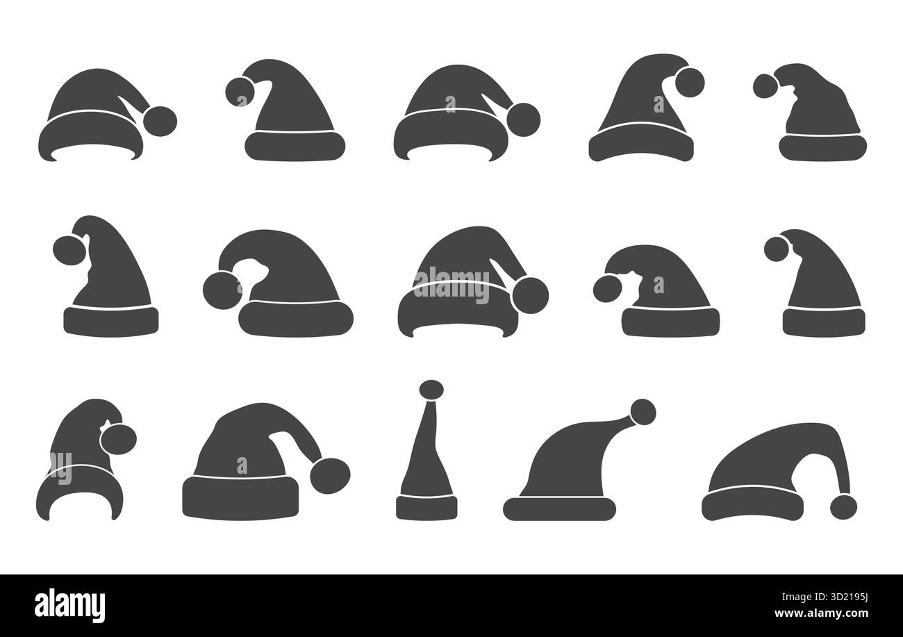 Set of santa hat icon, Santa hat svg, Christmas santa hat svg ...