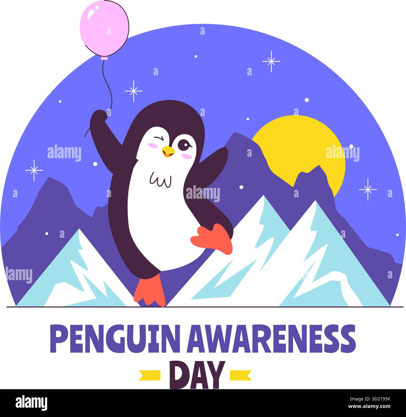 Penguin Awareness Day Vector Illustration on January 20, Featuring ...