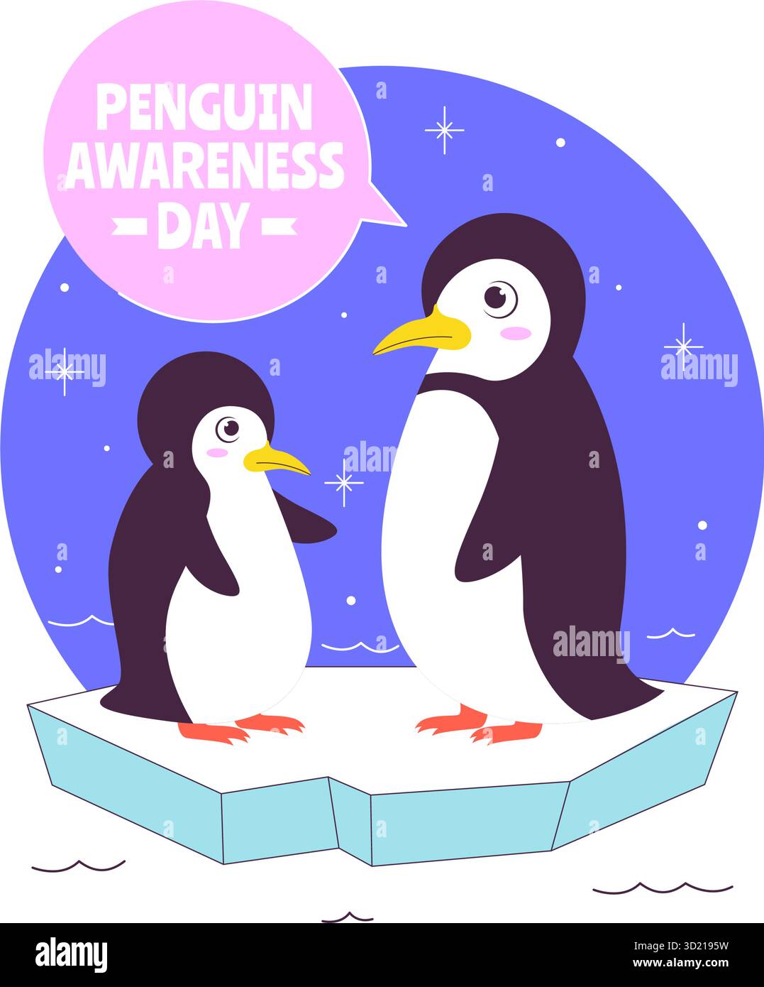 Penguin Awareness Day Vector Illustration on January 20, Featuring ...