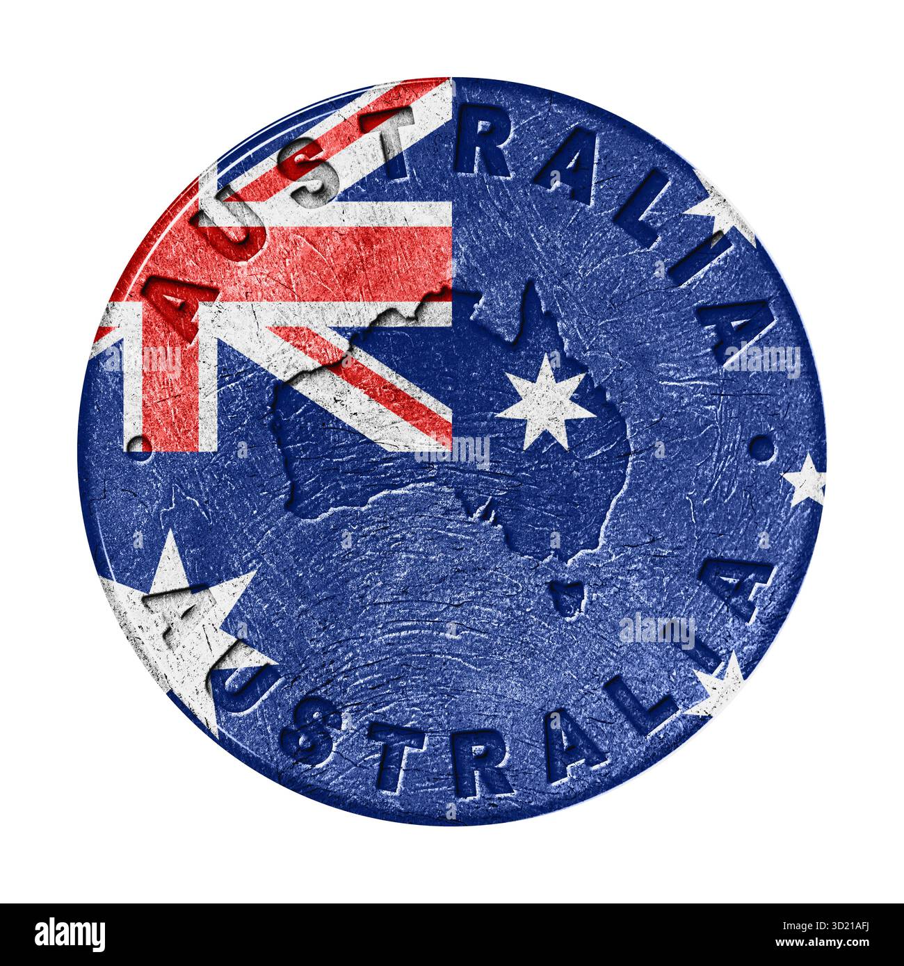 Australia Flag Button with Map Stock Photo - Alamy
