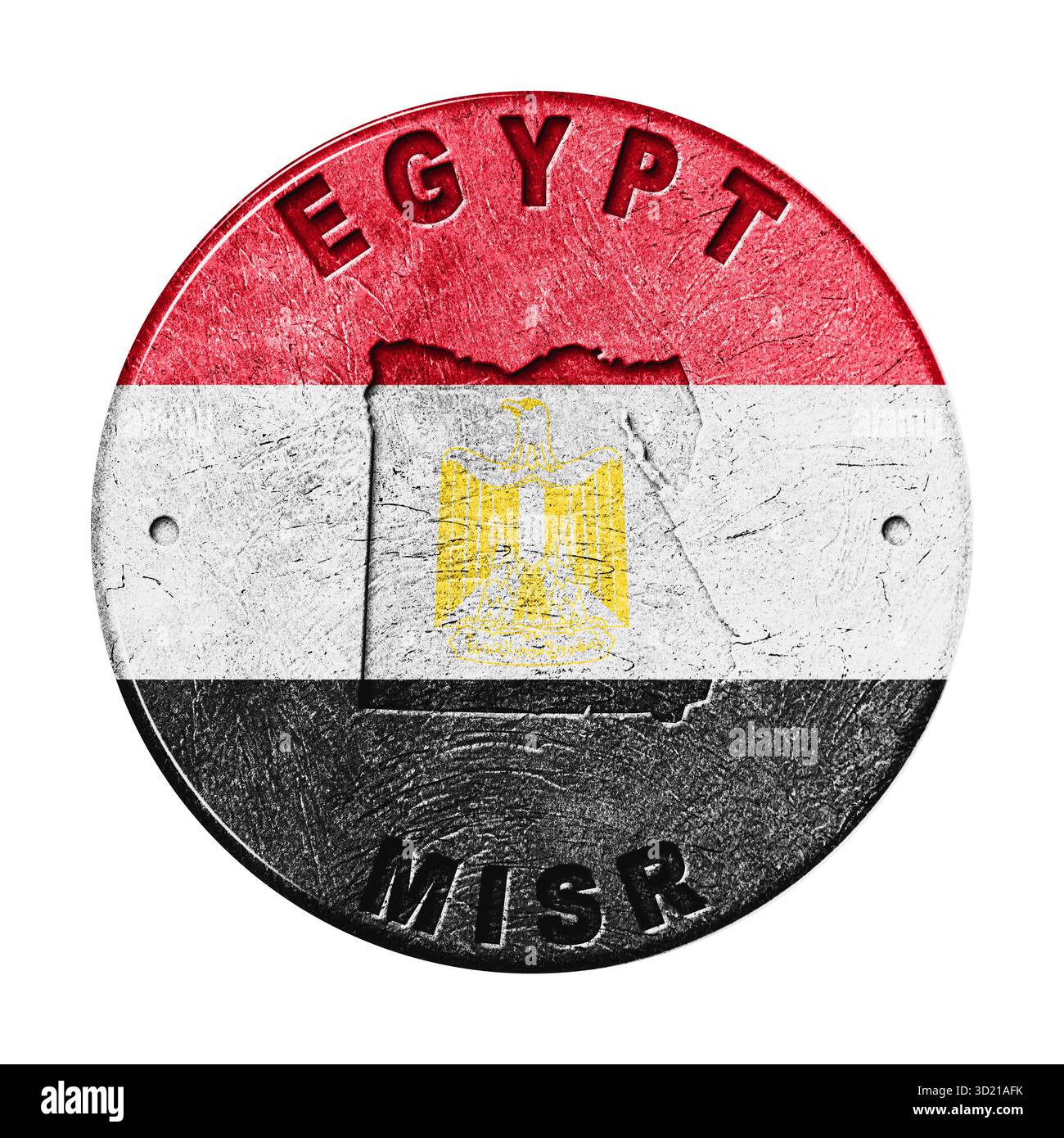 Egypt Flag Button with Map, Retro Style Stock Photo - Alamy