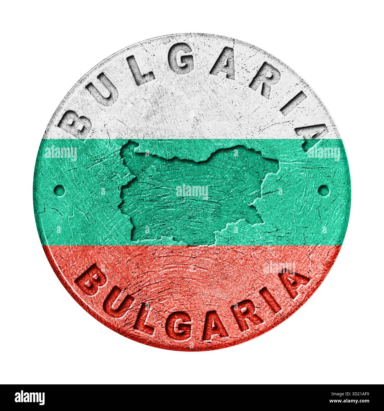 Bulgaria Flag Button with Map Stock Photo - Alamy
