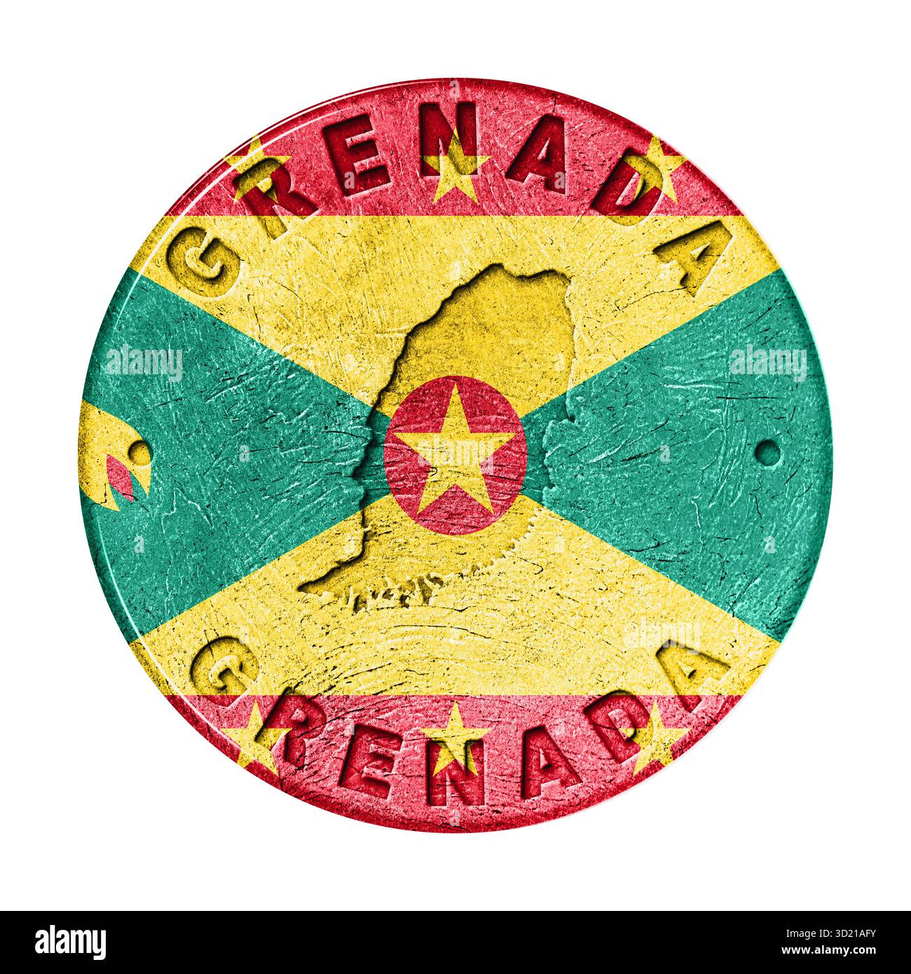 Grenada flag with emblem Cut Out Stock Images & Pictures - Alamy