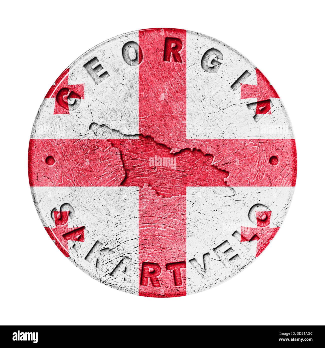 Georgia georgian red white flag Cut Out Stock Images & Pictures - Alamy