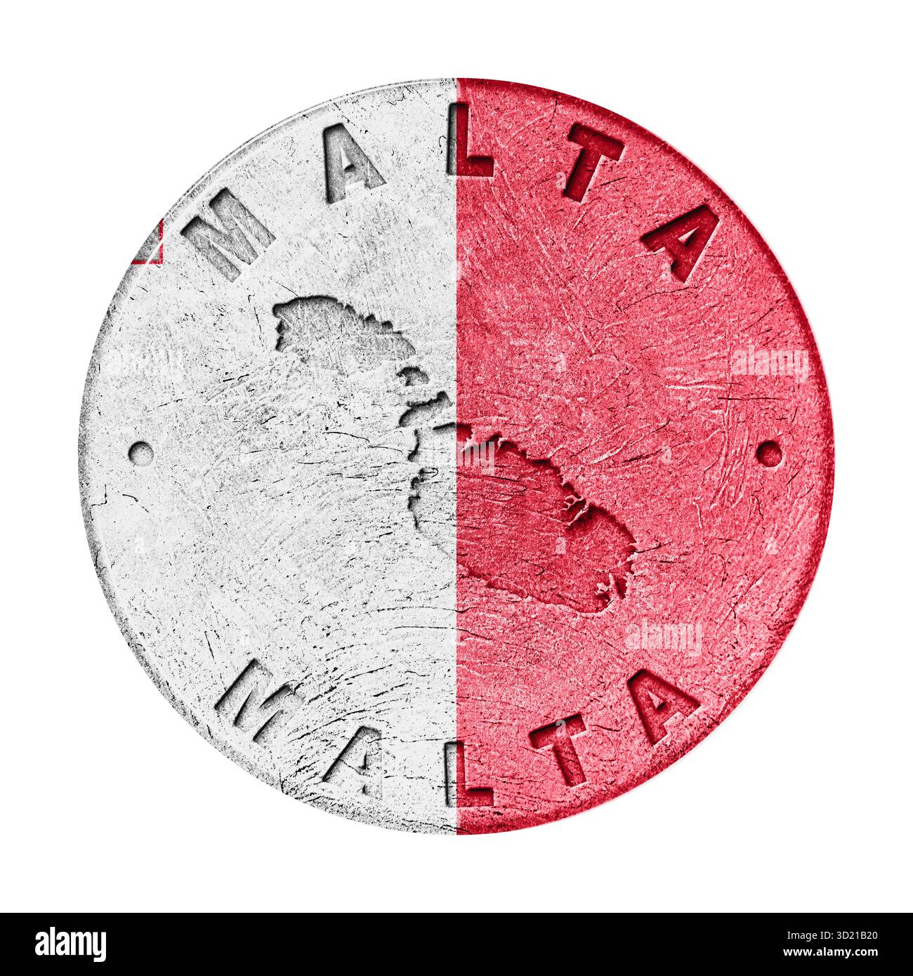 Malta Flag Button with Map, Retro Style Stock Photo - Alamy