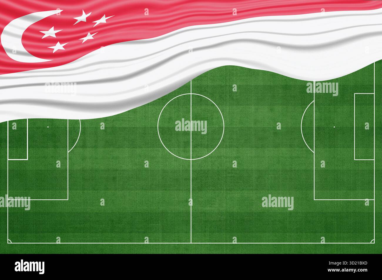 Singapore Flag on Football Field Stock Photo - Alamy