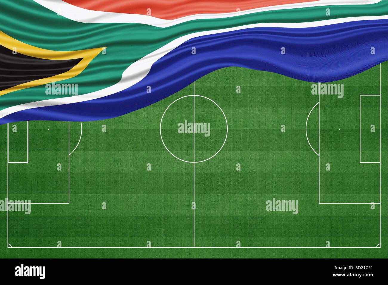South Africa Flag on Football Field Stock Photo - Alamy