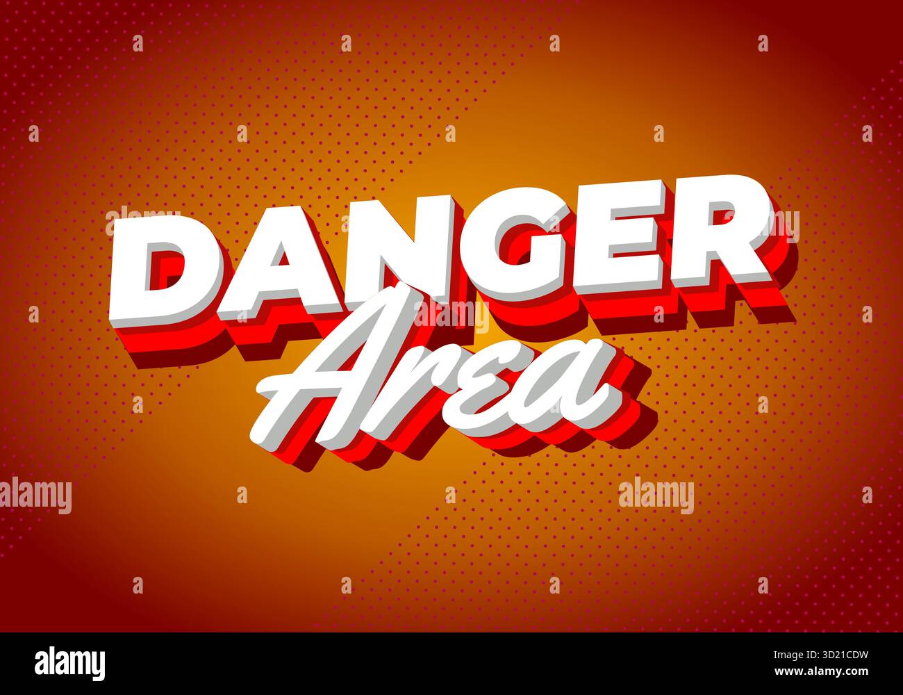 Danger area. Strong layered typography design using vivid red tones and ...