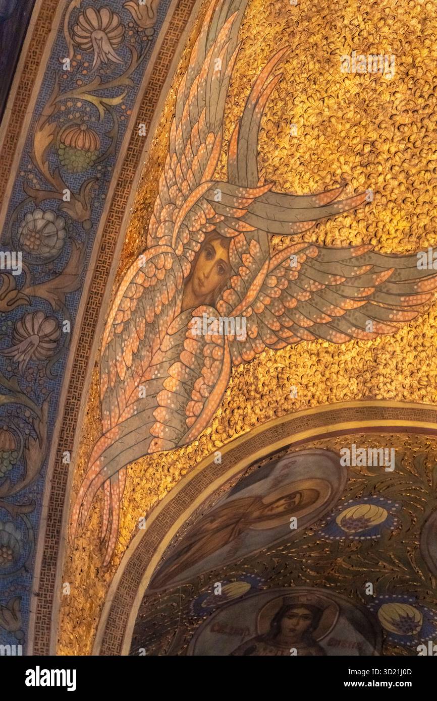 Angel Seraphim on mural painting, Church of St. Nicholas the Miraculous ...