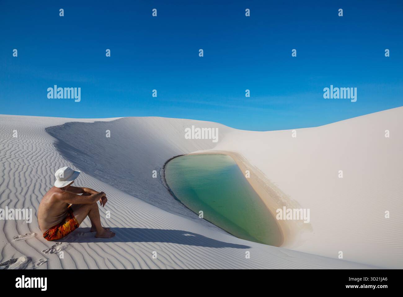 Lagoons in the desert of Lencois Maranhenses National Park, Brazil ...