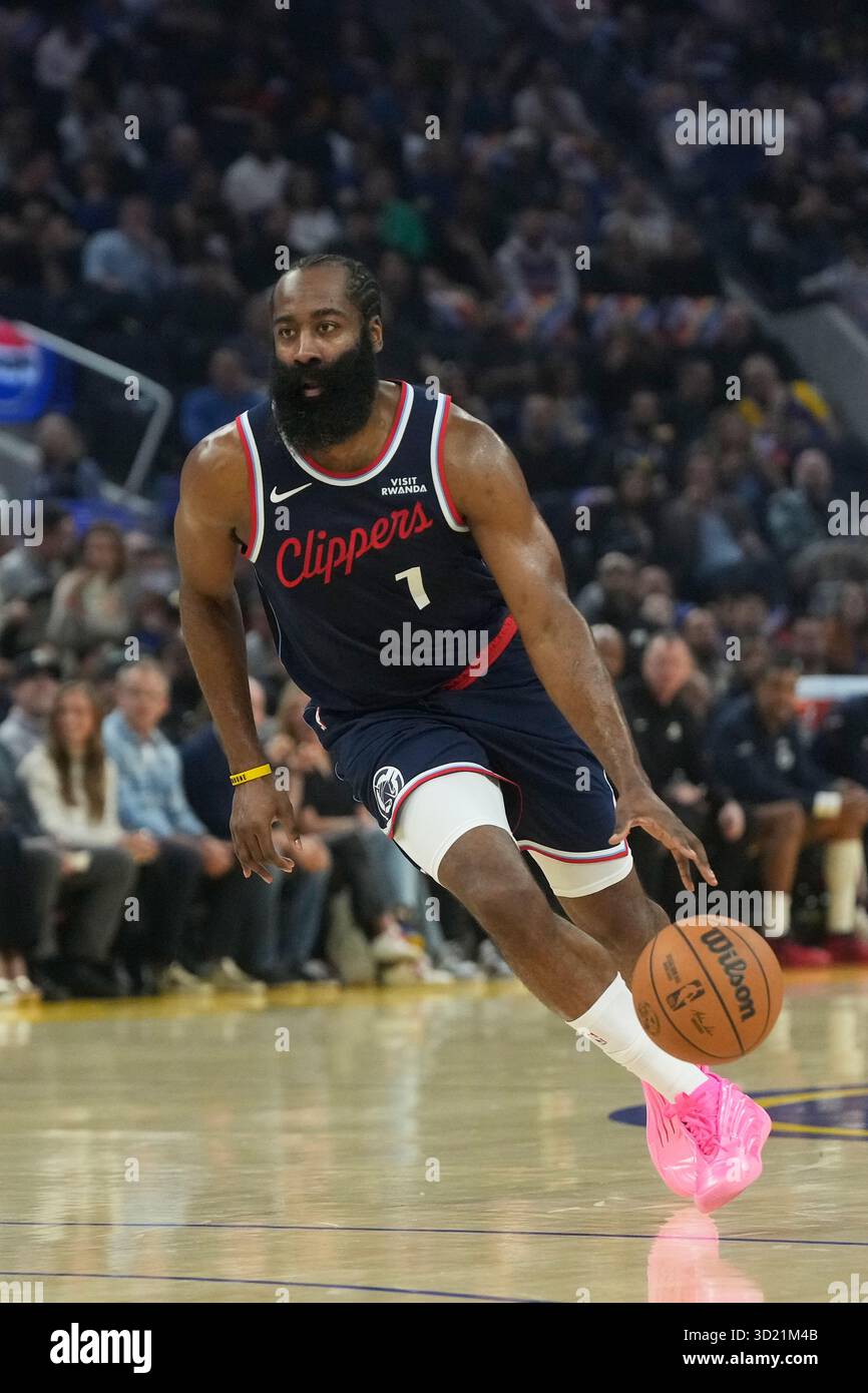 Los Angeles Clippers guard James Harden (1) during an NBA basketball ...