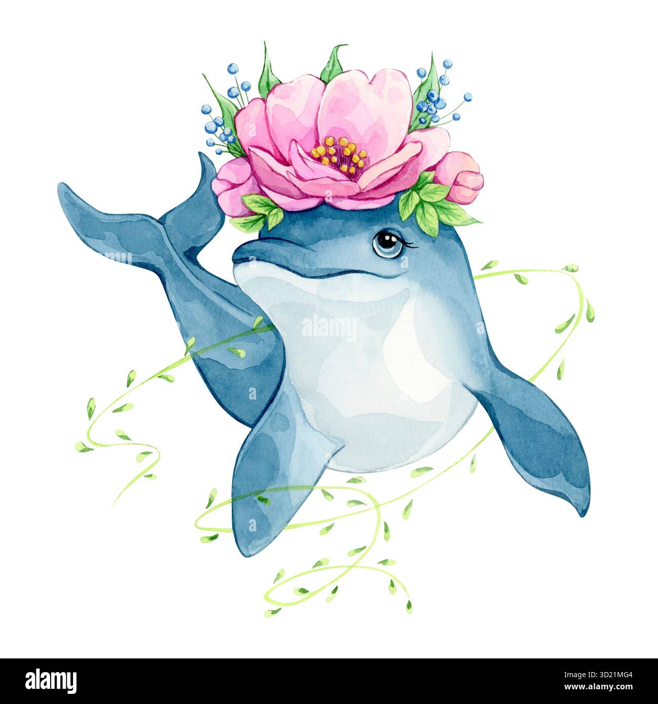 Dolphin underwater on blue ocean Cut Out Stock Images & Pictures - Alamy