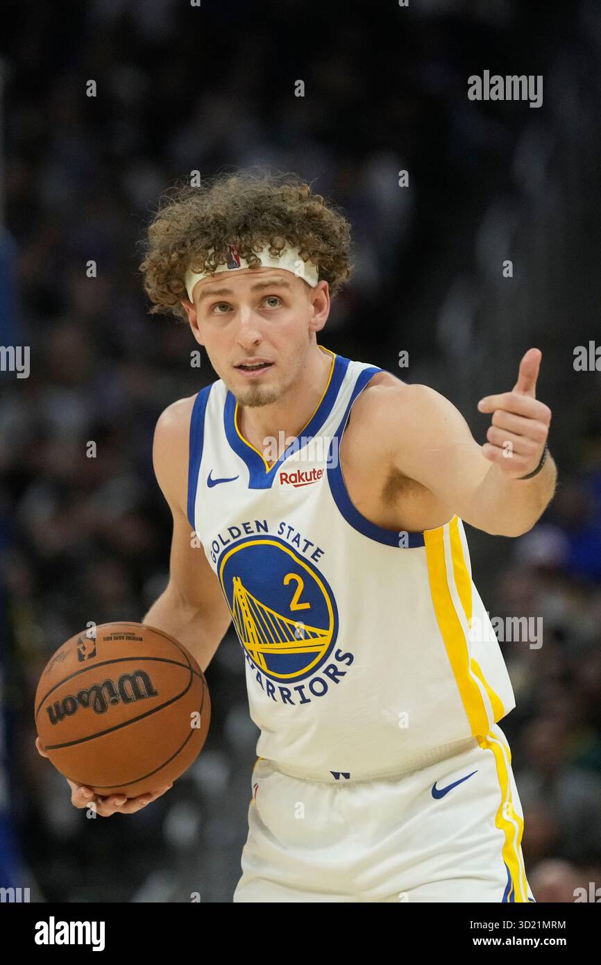 Golden State Warriors guard Brandin Podziemski during an NBA basketball ...