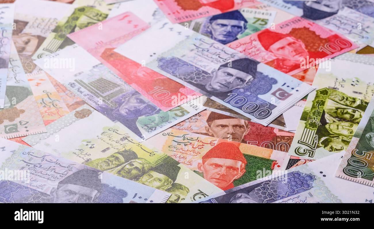 Pakistan, Pakistani rupee paper money. Cash notes for business Stock ...