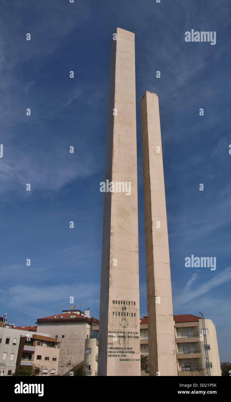 Monumento ao peregrino standing tall against blue sky in Corroios ...