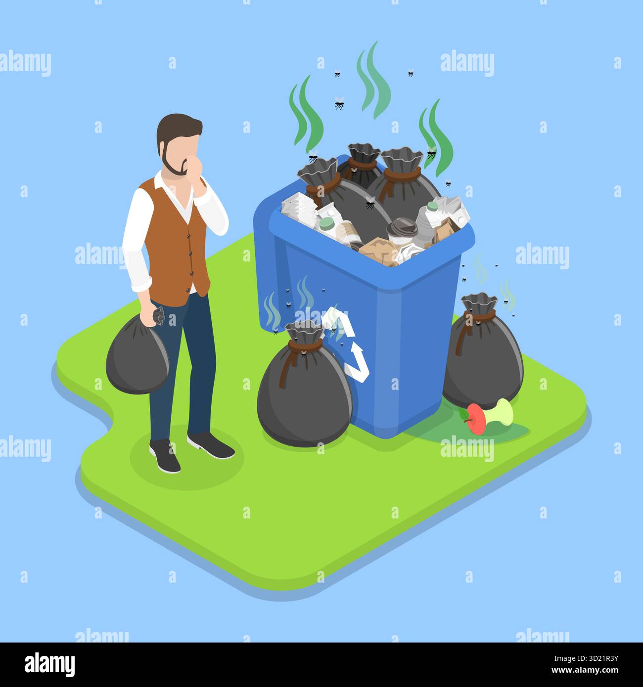 Isometric 3d garbage landfill hi-res stock photography and images - Alamy