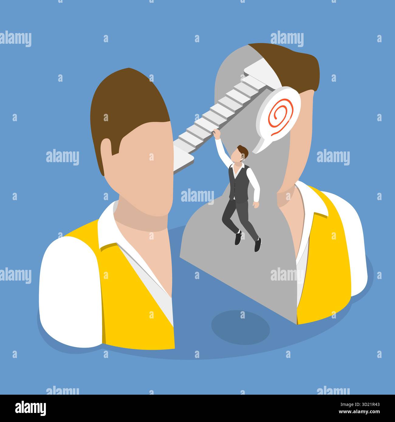 3D Isometric Flat Illustration of Discovering Life Meaning, Finding ...
