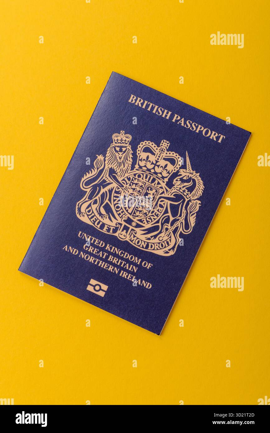 British passport for travelling, flying and doing business. UK document ...