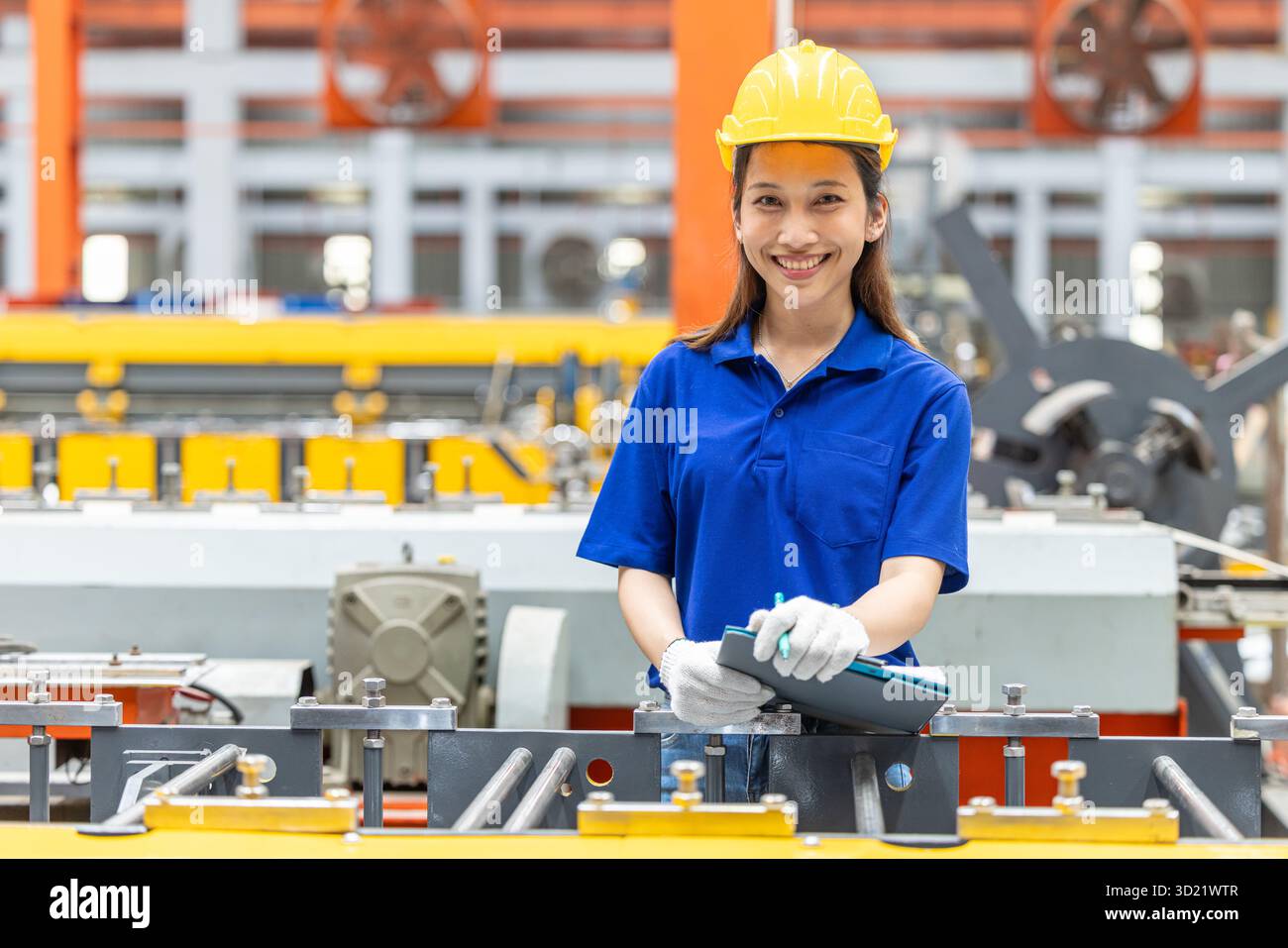 Portrait, Young Asian woman engineer worker happy smiling professional ...