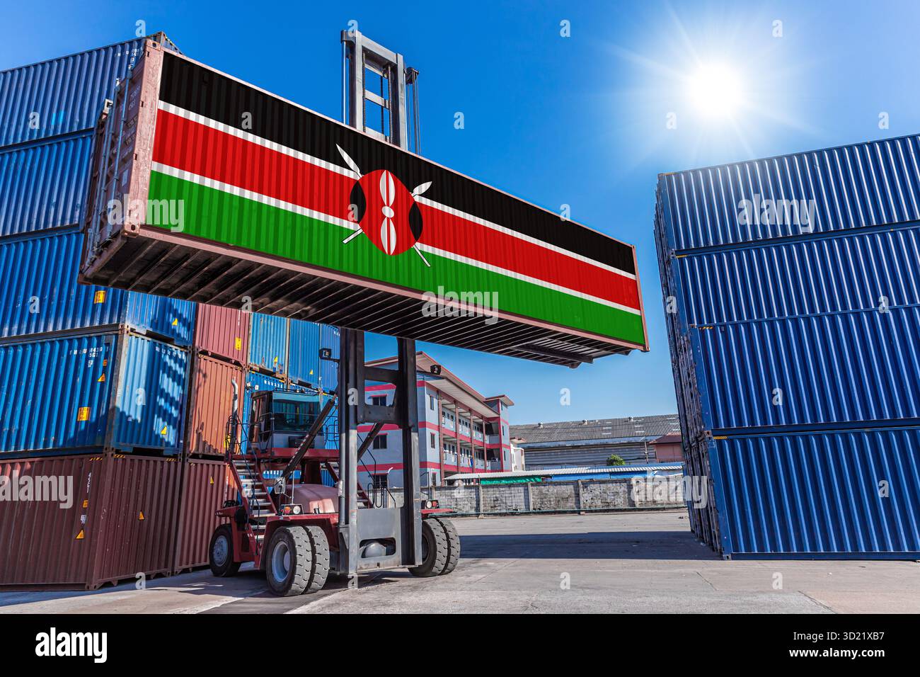 Shipping container kenya flag hi-res stock photography and images - Alamy