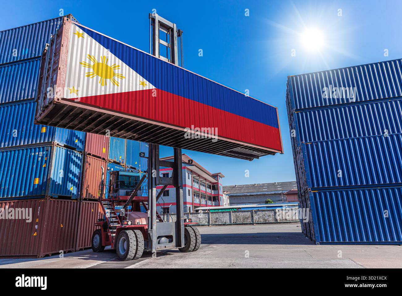 Products shipping cargo goods with Philippines flag for import export ...