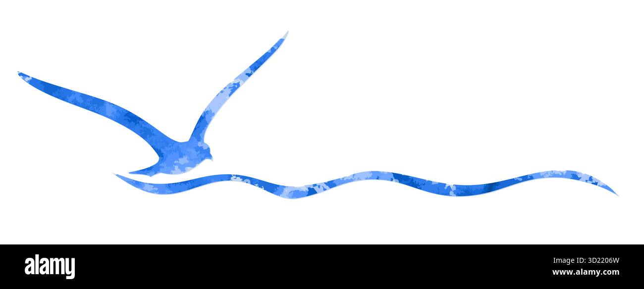 Blue wave symbol flying Stock Vector Images - Alamy