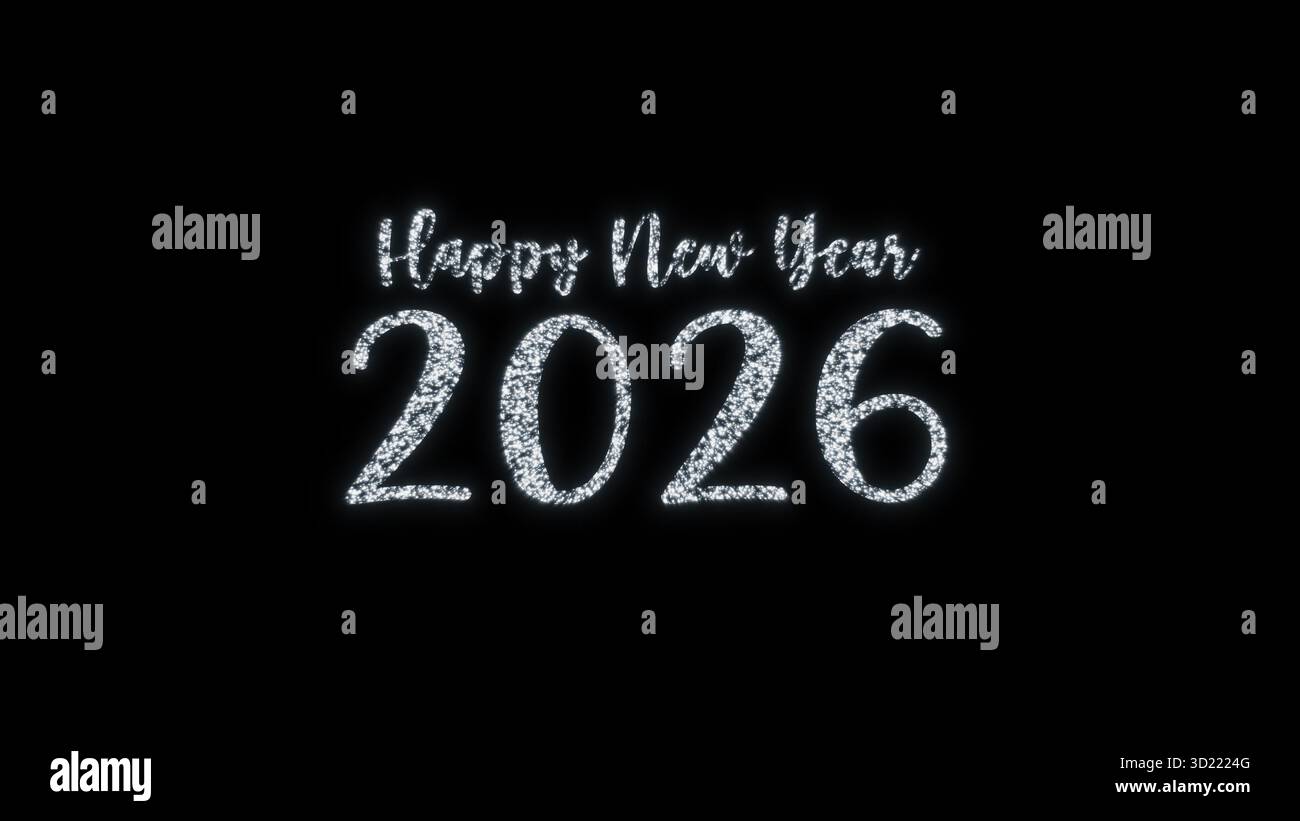 Sparkling Happy New Year 2026 Greeting Background Stock Photo - Alamy