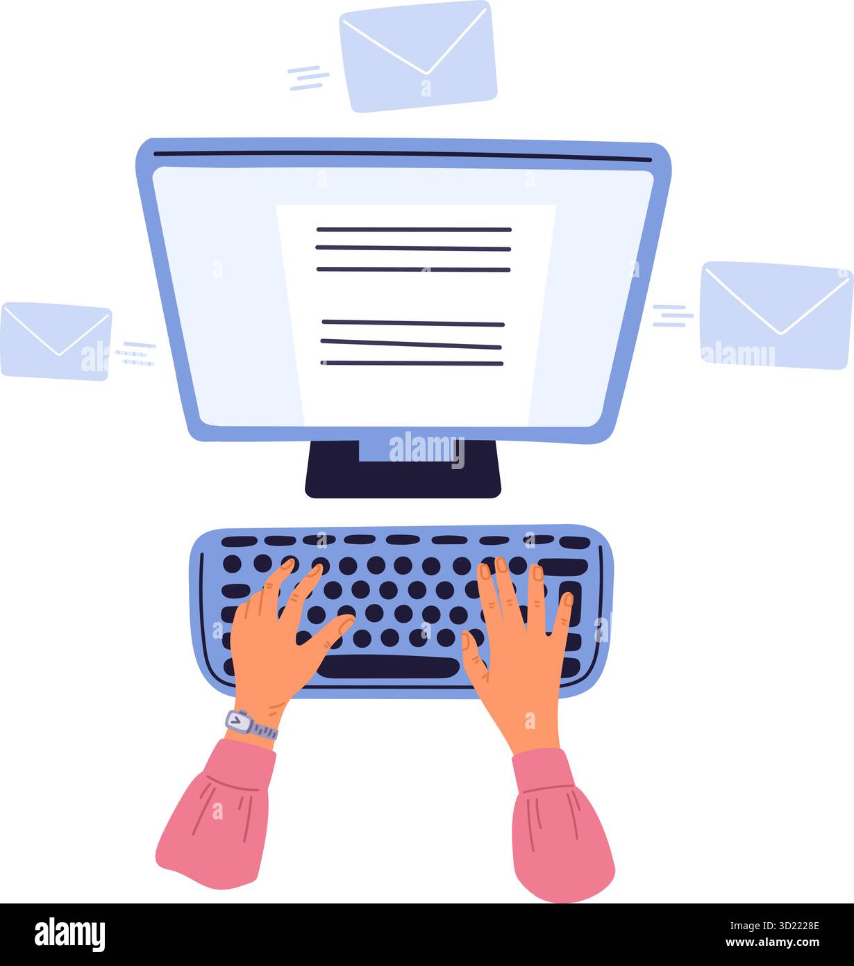 Hands woman typing on Stock Vector Images - Alamy
