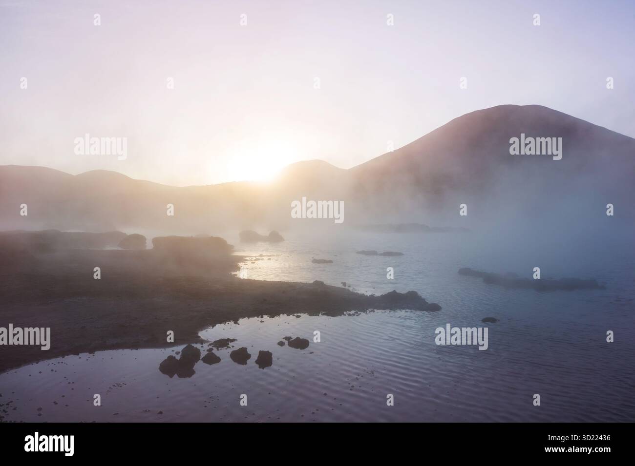 Natural Hot Spring in Atacama desert, Chile, South America Stock Photo ...