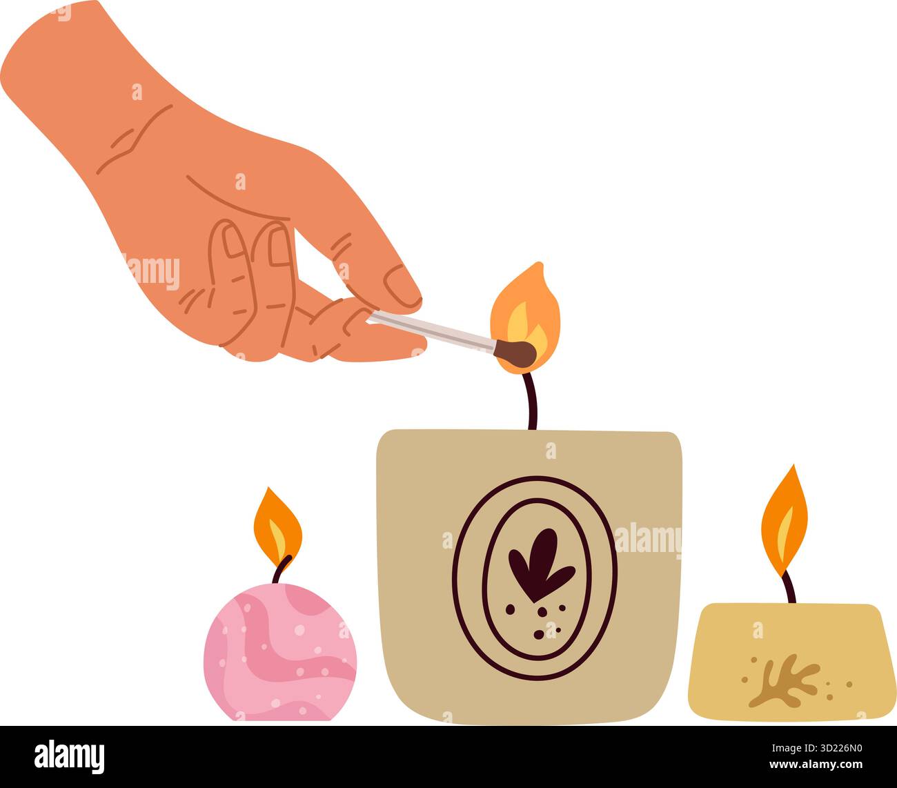 Finger holding burning match Stock Vector Images - Alamy
