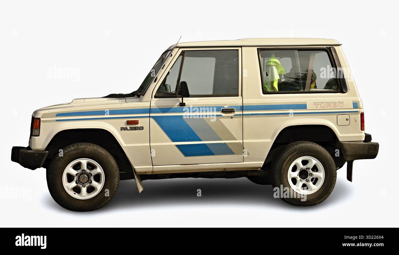 Mitsubishi Pajero Turbo 4x4 displaying its side view Stock Photo - Alamy