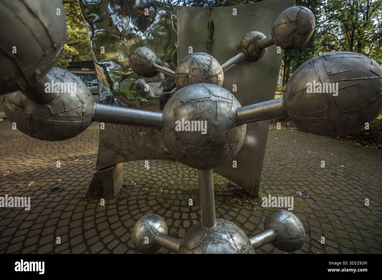 Atomic model sculpture (Walden inversion) in Riga Stock Photo - Alamy