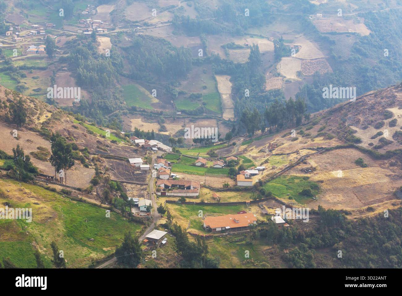 Traditional adobe house in small mountains village, Peru Stock Photo ...