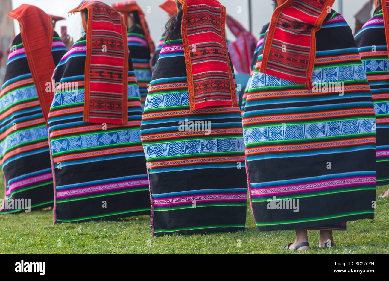 Folkloric festival in Cuzco on Plaza de Armas town square. Inca ritual ...