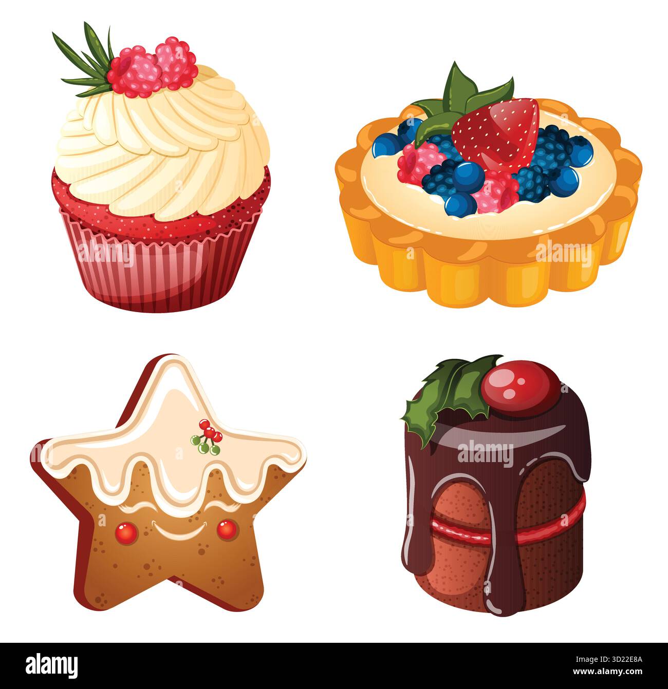 Cream cupcake shaped christmas Stock Vector Images - Alamy
