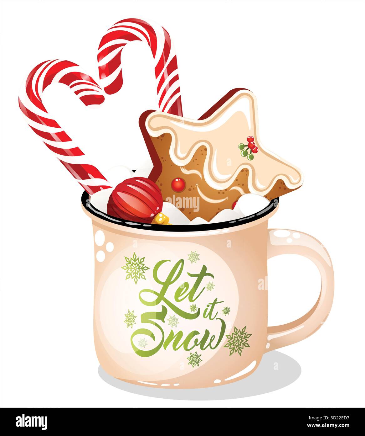 Let it Snow, Festive Hot Chocolate Mug with Star-Shaped Gingerbread ...