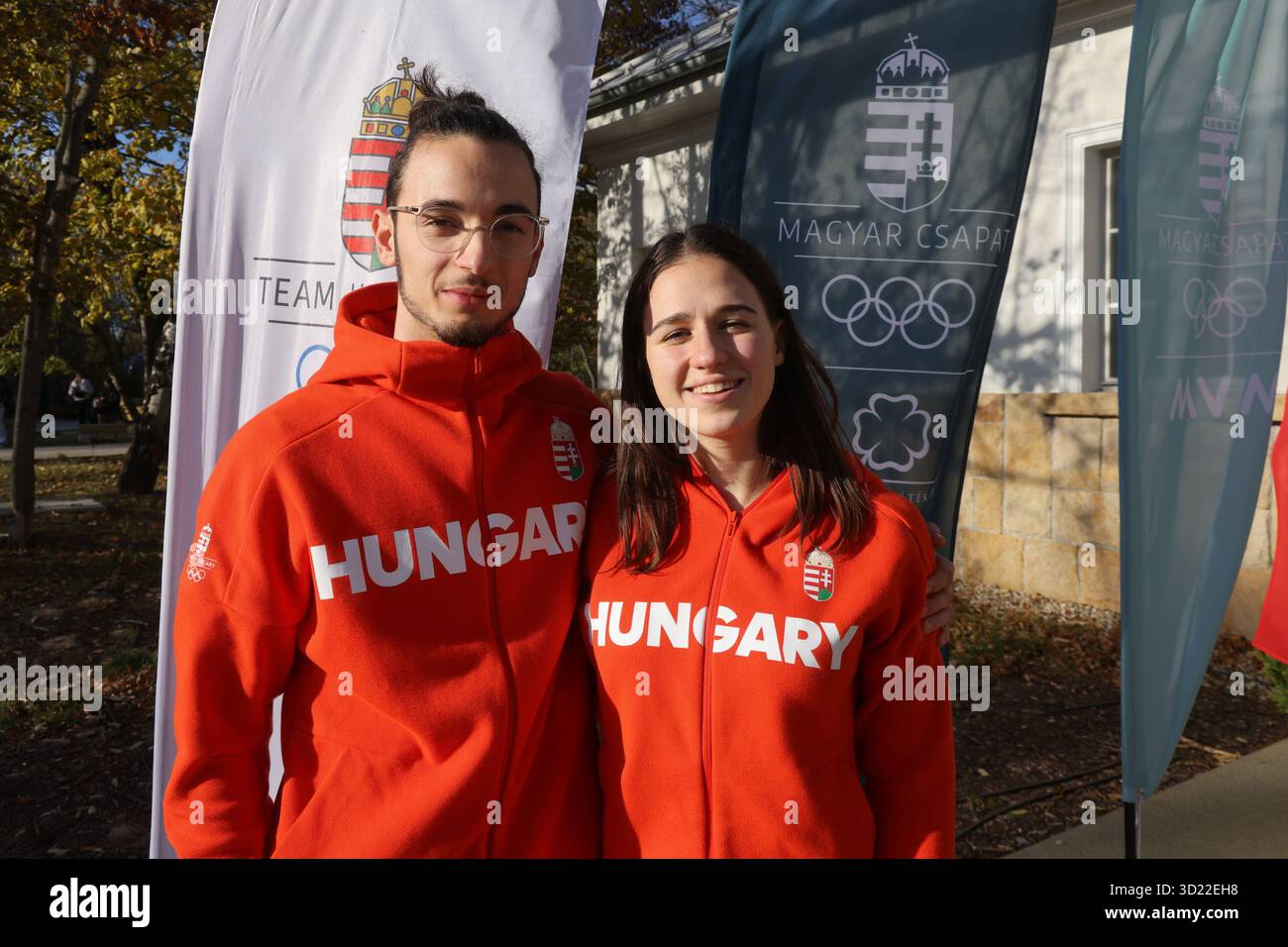 Budapest. 29th Oct, 2025. Hungarian curling mixed doubles pair Raul ...