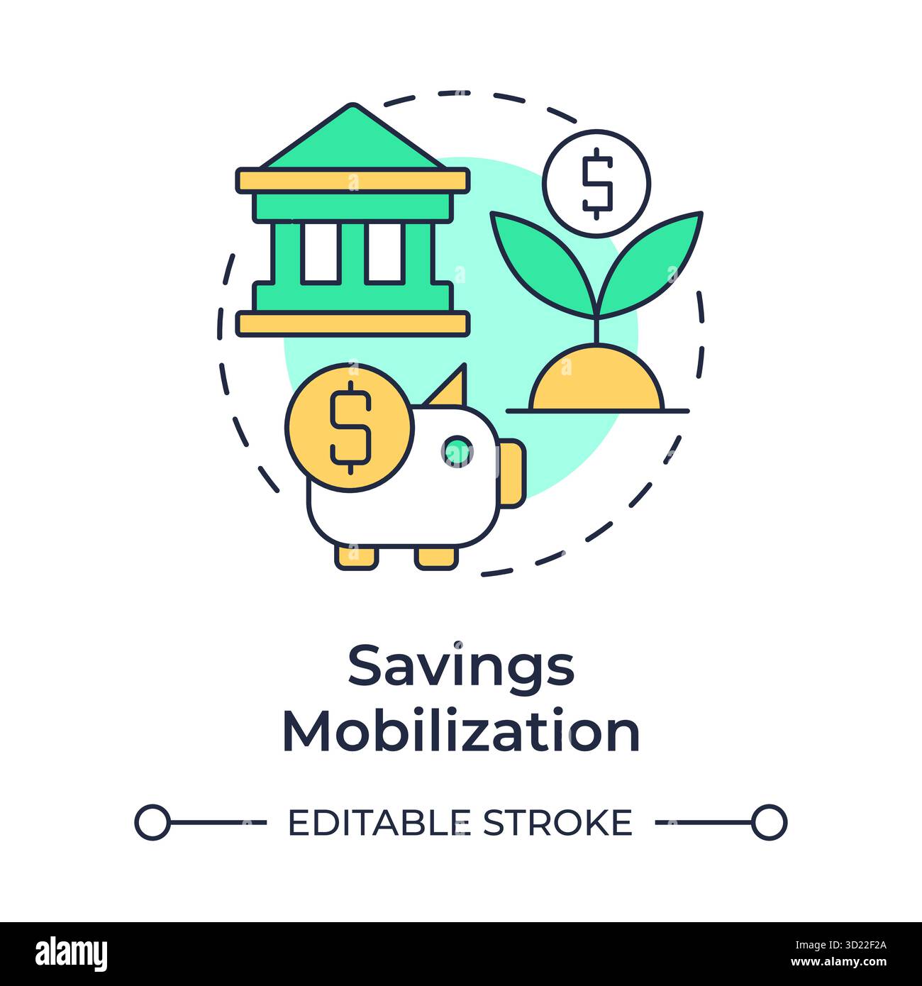 Savings mobilization multi color concept icon Stock Vector Image & Art ...