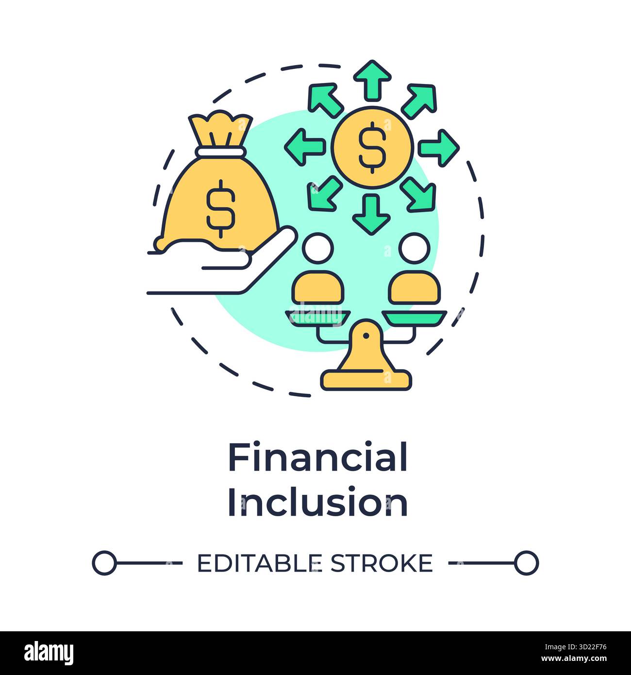 Financial inclusion multi color concept icon Stock Vector Image & Art ...