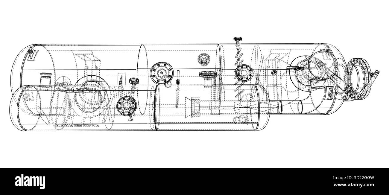 Technical Blueprint of Industrial Tank. Vector Stock Vector Image & Art ...