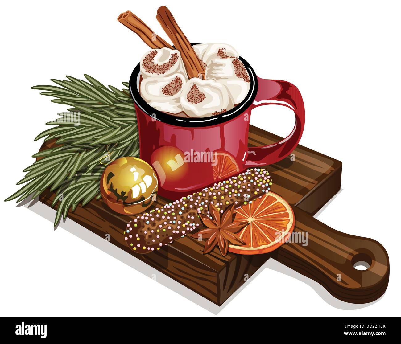 Hot chocolate orange cinnamon Stock Vector Images - Alamy
