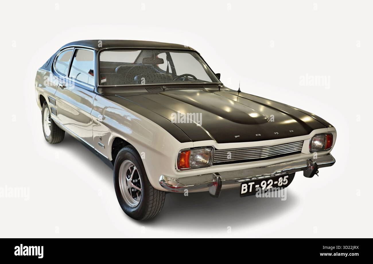 Classic Ford Capri RS 2600 posing in a studio with white background ...